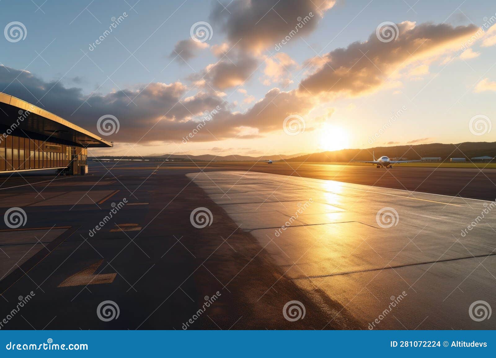 Empty Airport Terminal, with View of the Tarmac and Runways, during ...