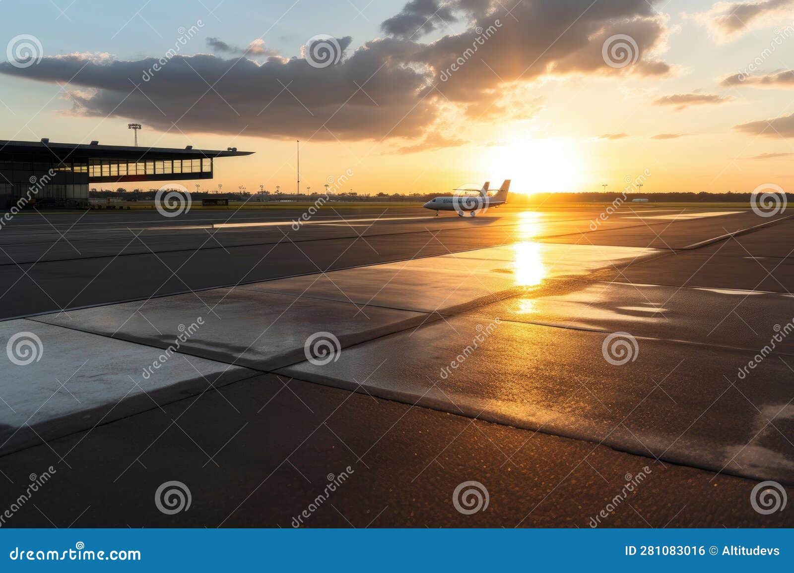 Empty Airport Terminal, with View of the Tarmac and Runways, during ...