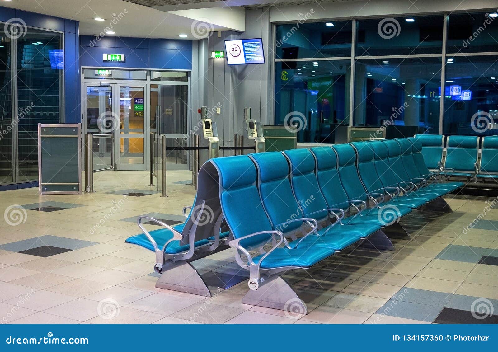 Empty Airport Terminal Waiting Area with Chairs Editorial Image - Image ...