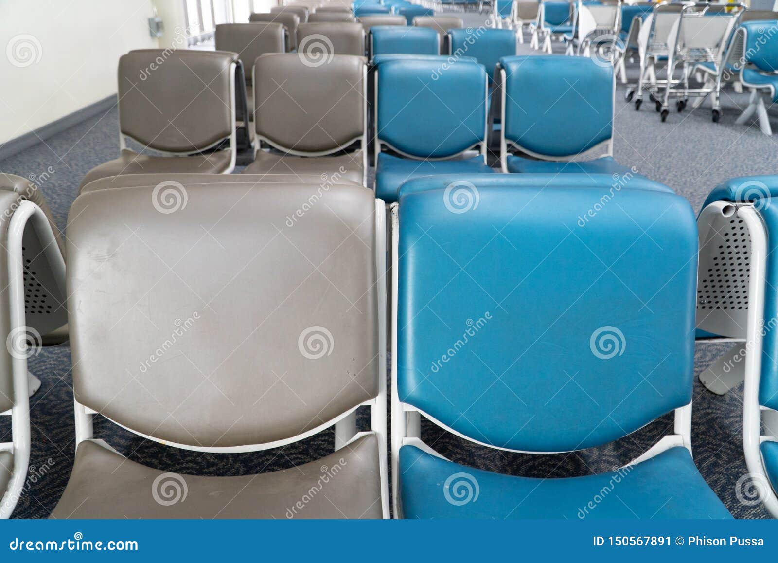 Empty Airport Terminal Waiting Area with Chairs Stock Image - Image of ...