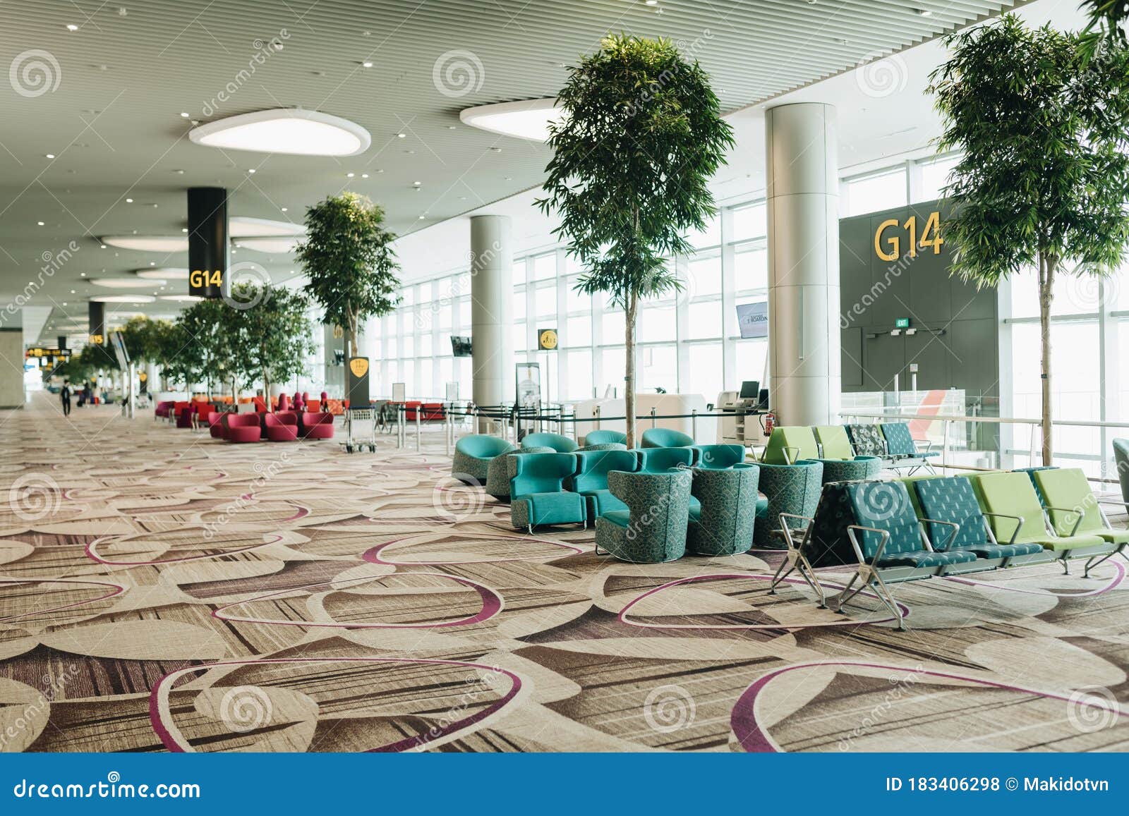 Empty Airport Terminal Waiting Area with Chairs Editorial Stock Photo ...