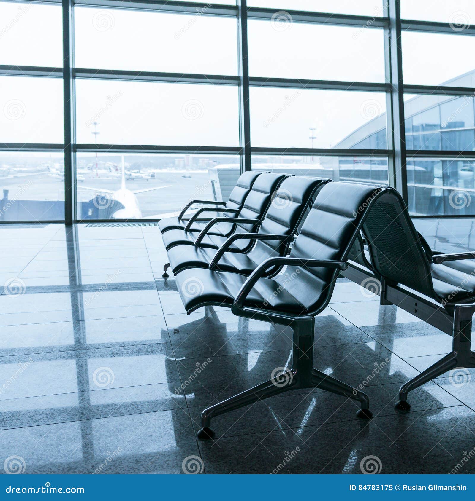 Empty Airport Terminal Waiting Area with Chairs Stock Image - Image of ...