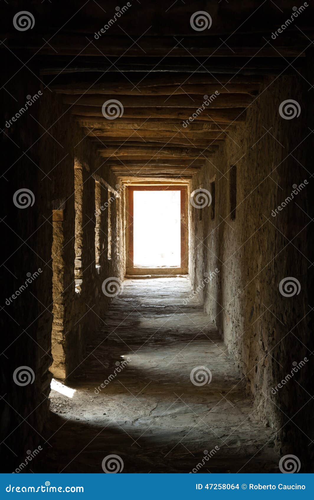 Empty Aisle in an Ancient Buddhist Monastery Stock Photo - Image of ...