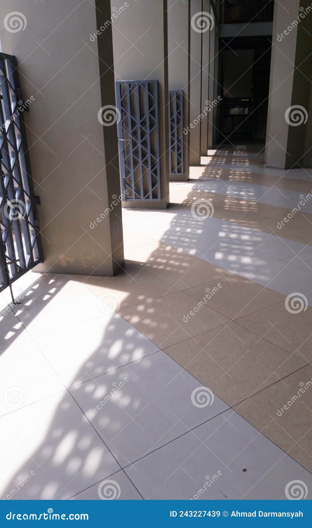 Empty Aisle of Mosque with Sun Beam in the Morning Stock Image - Image ...