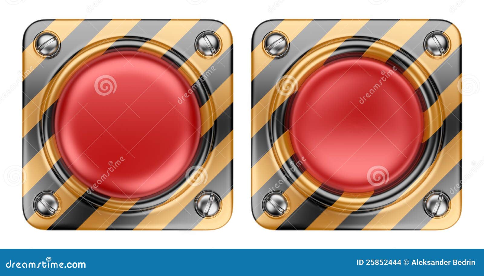 Empty Alert Red Button. 3D Icon Isolated Stock Illustration ...