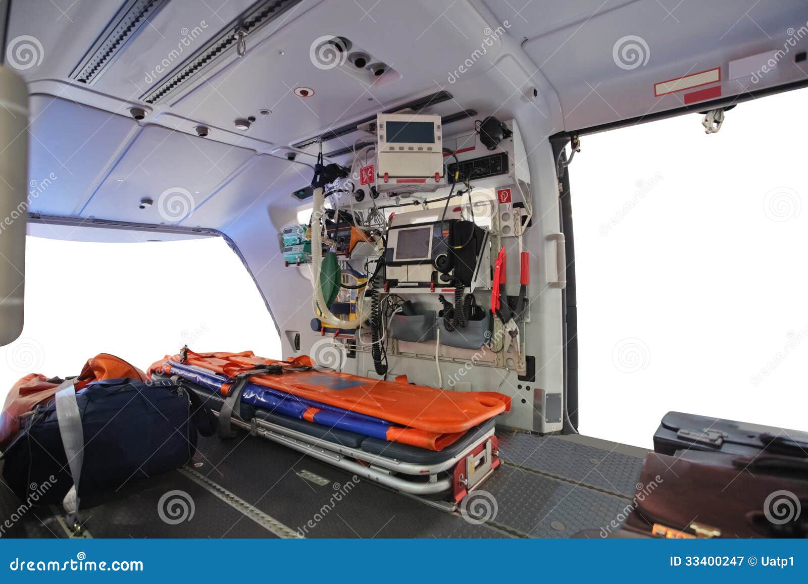 An Empty Ambulance Helicopter Stock Image - Image of deliver ...