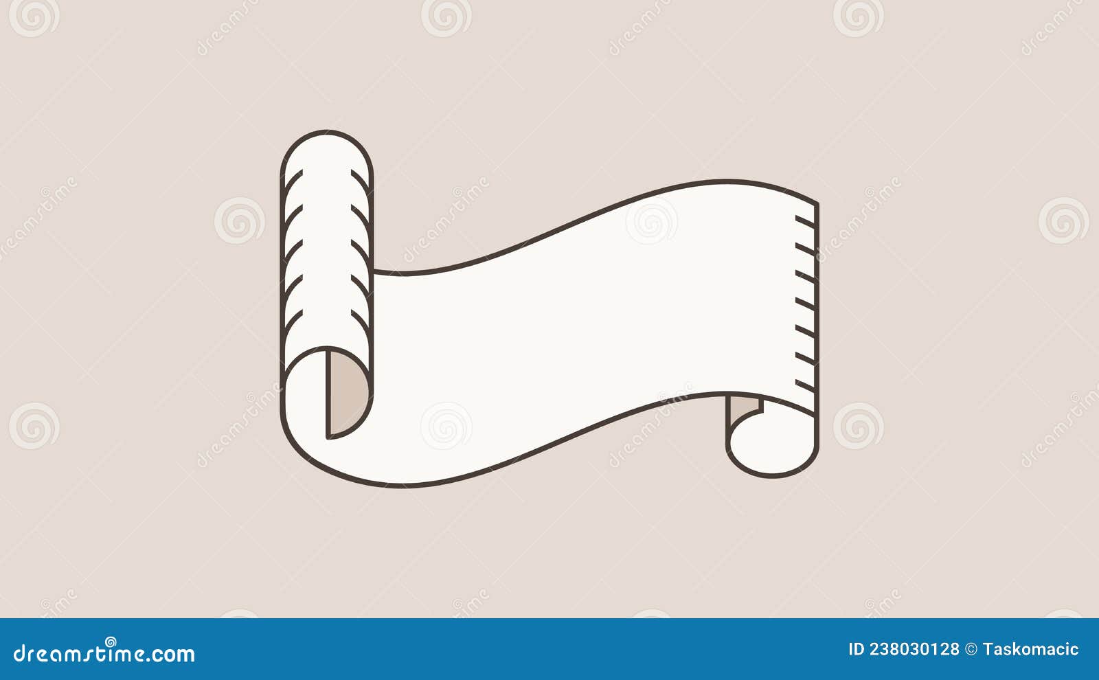 Old Paper Scroll Line Icon. Parchment with Curled Edges Horizontal ...