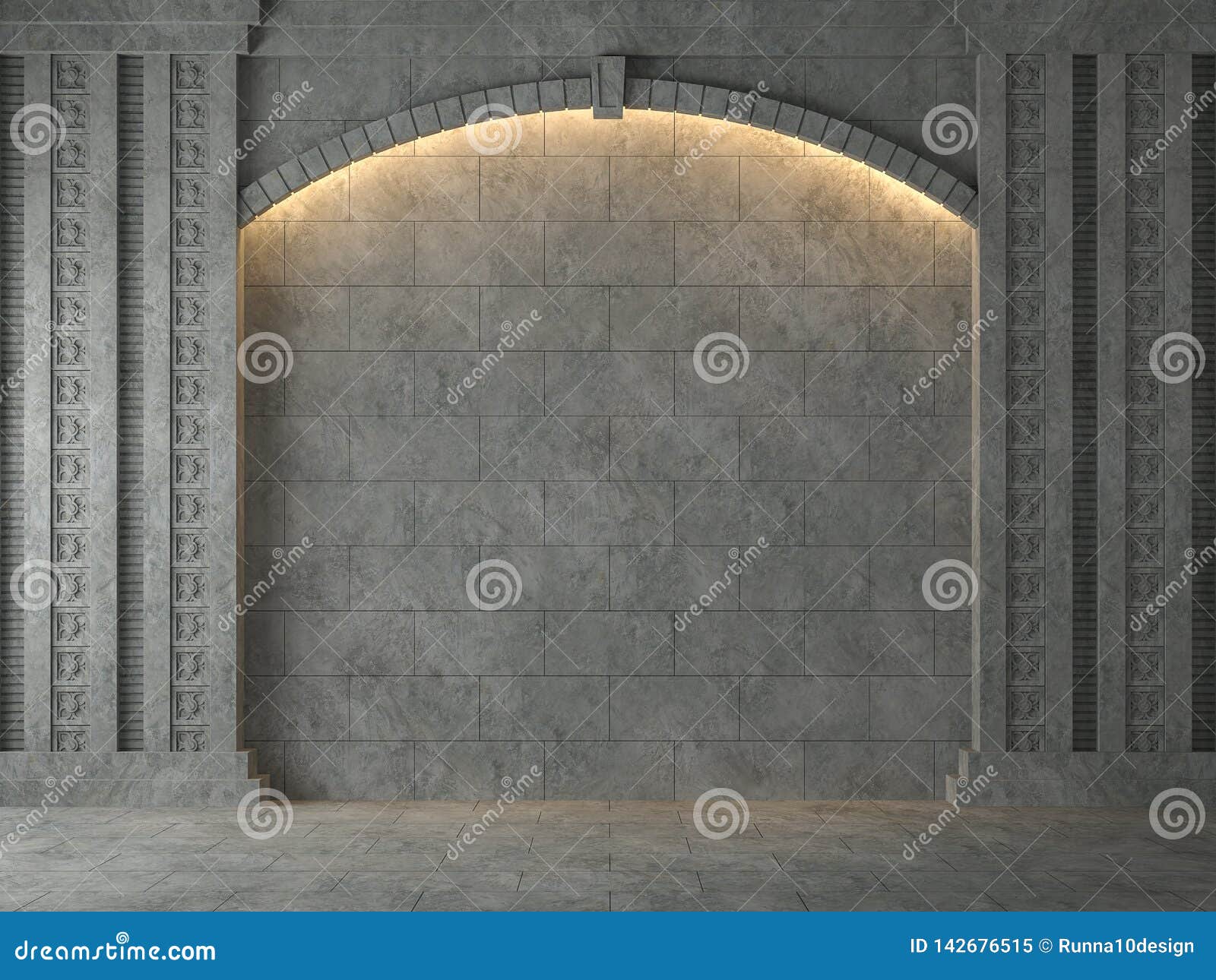 Empty Ancient Brick Wall With Leaves, Sunlight With Shadows, Background ...