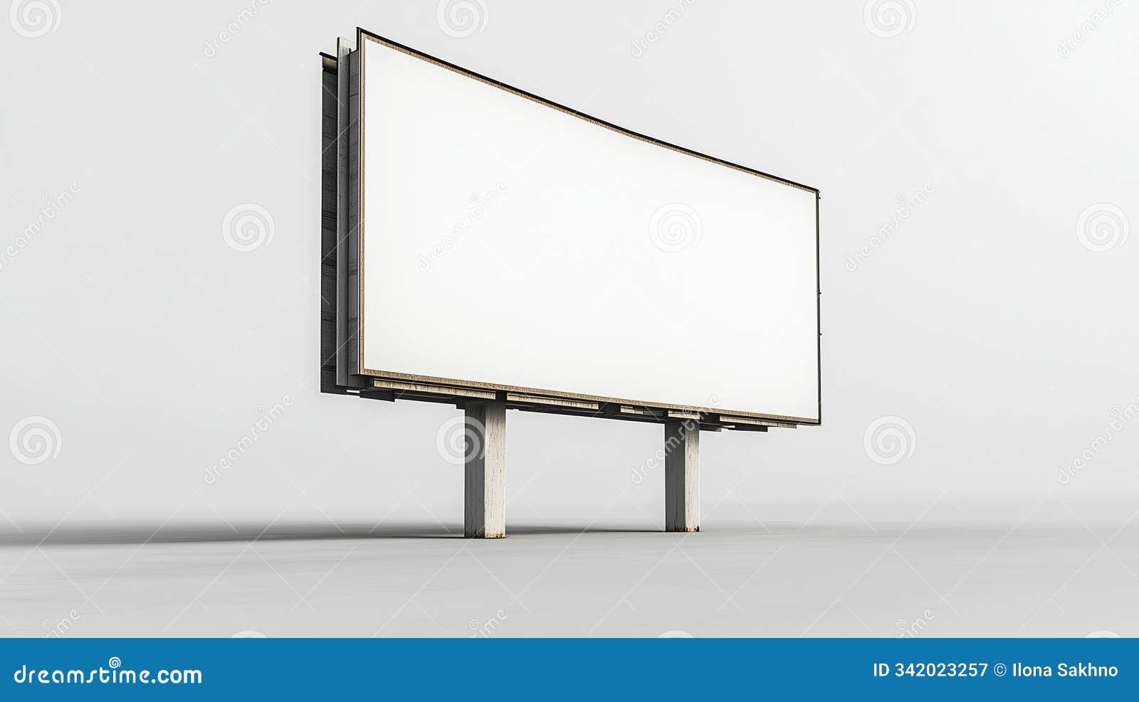 Empty Angled Billboard with a Blank White Space for Advertisement ...