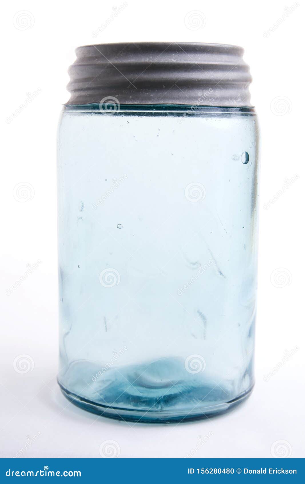 Empty Antique Canning Jar Isolated on White Stock Photo - Image of ...