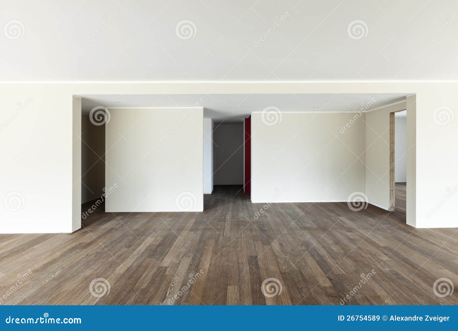 Empty Apartment, Open Space Stock Image - Image of house, hardwood ...