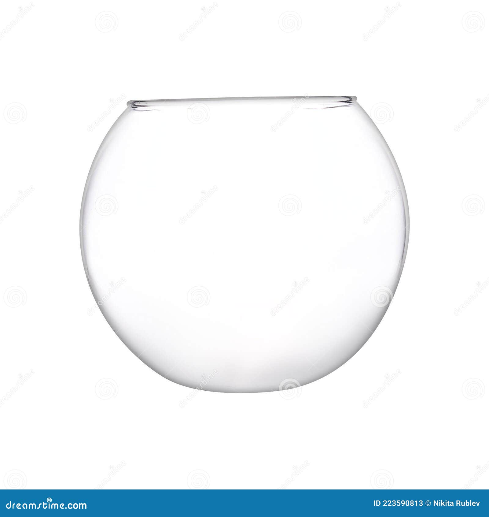 Empty Aquarium, Fish Bowl Isolated on White Background with Copy Space ...