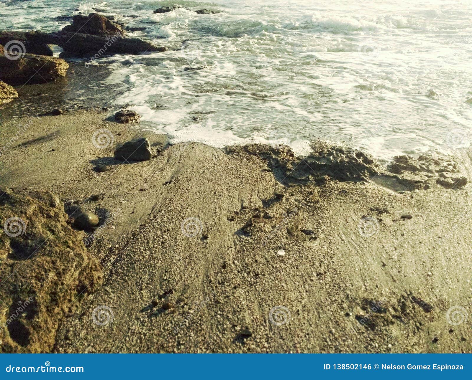 Sand and sea stock photo. Image of markings, surf, deserted - 138502146
