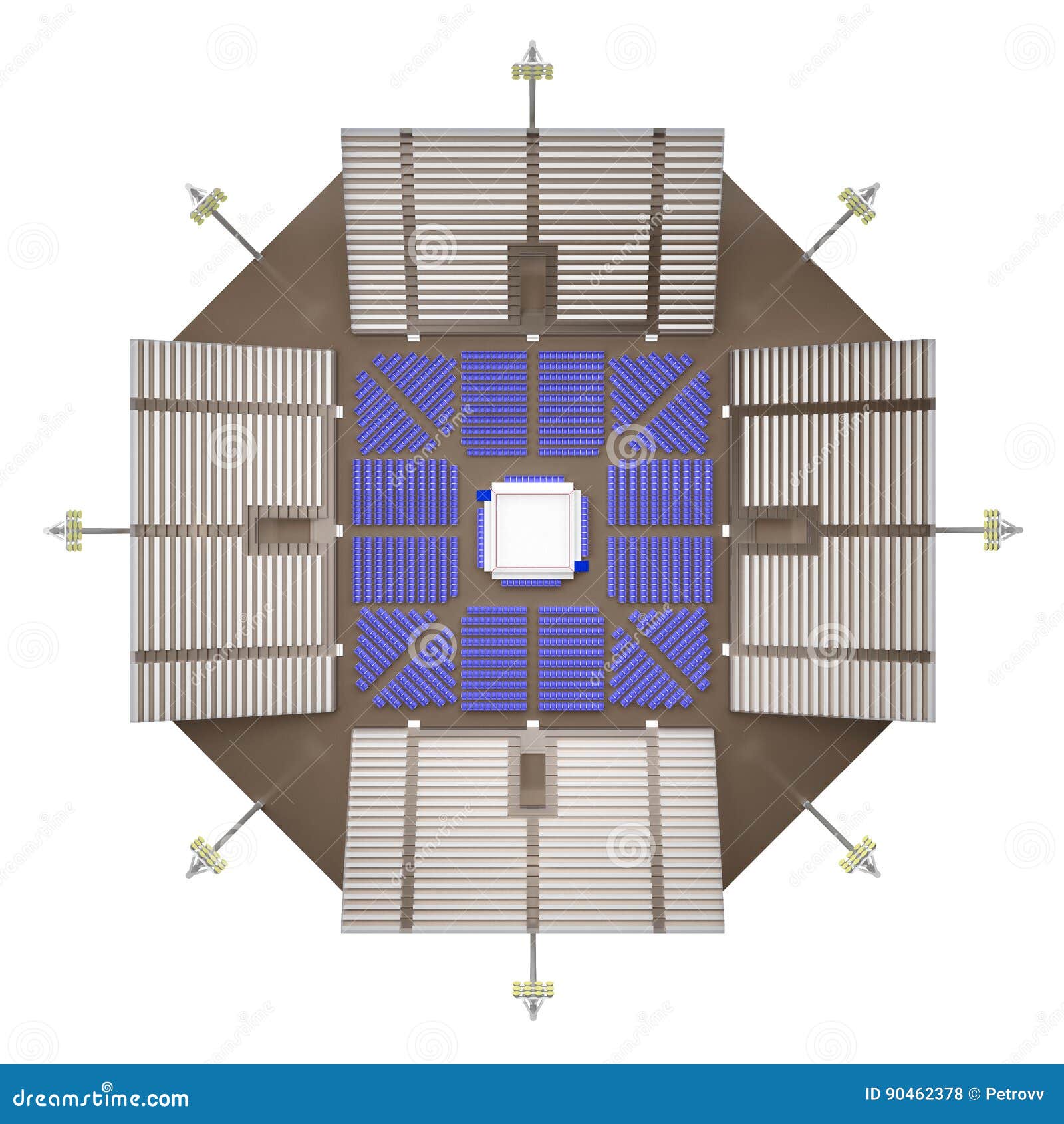 Empty Arena Boxing Top View 3d Rendering Stock Illustration ...