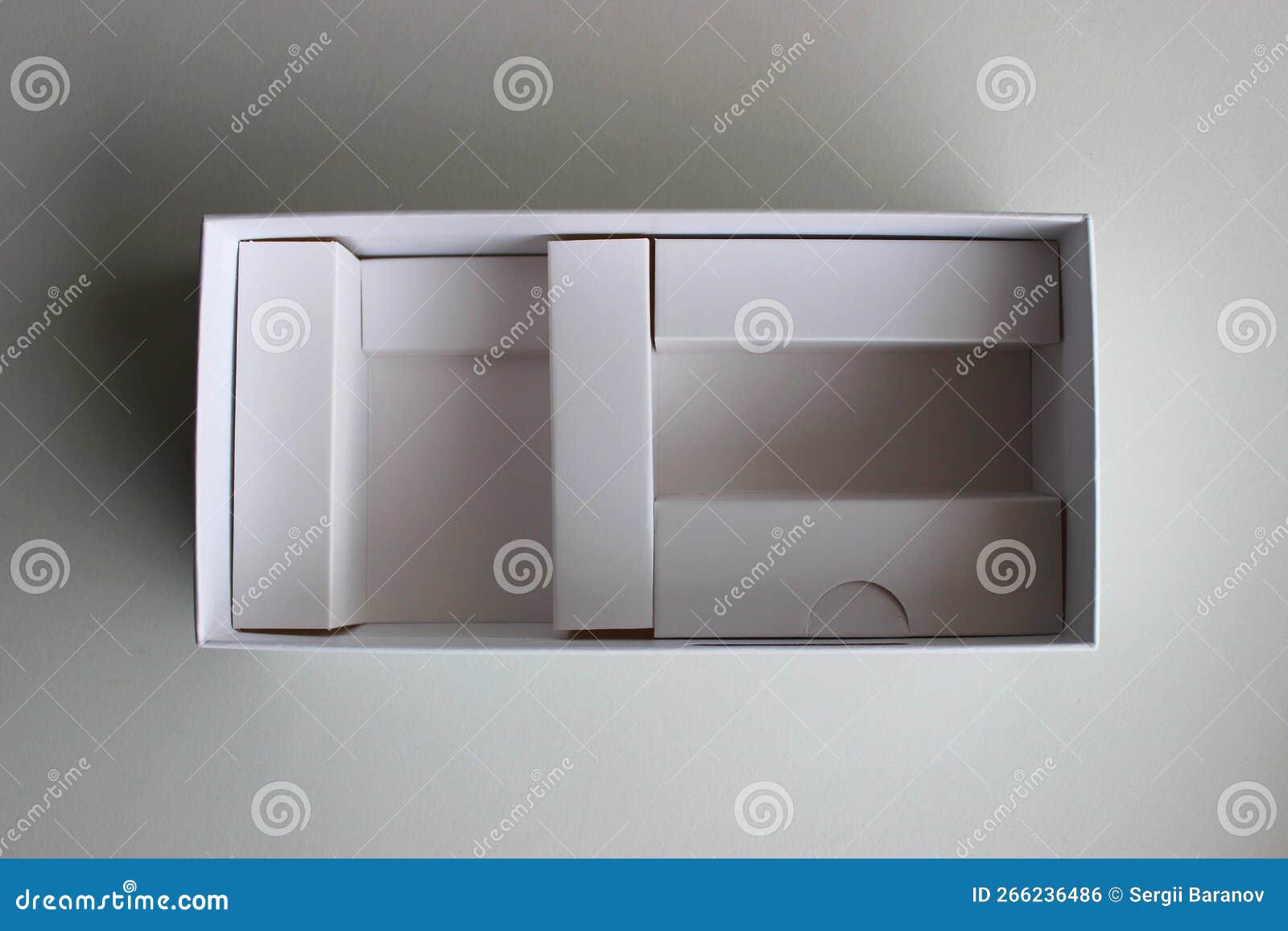 Empty Arrangement Box with Separated Sections Isolated on White Top ...