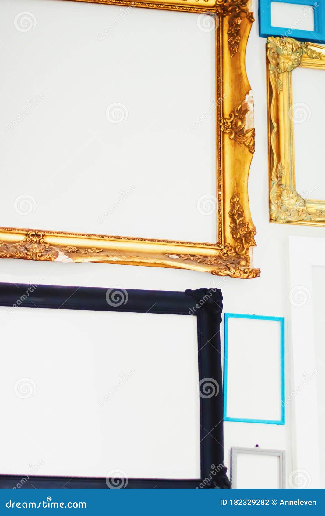 Empty Art Frames on Gallery Wall, Decor and Design Stock Photo - Image ...