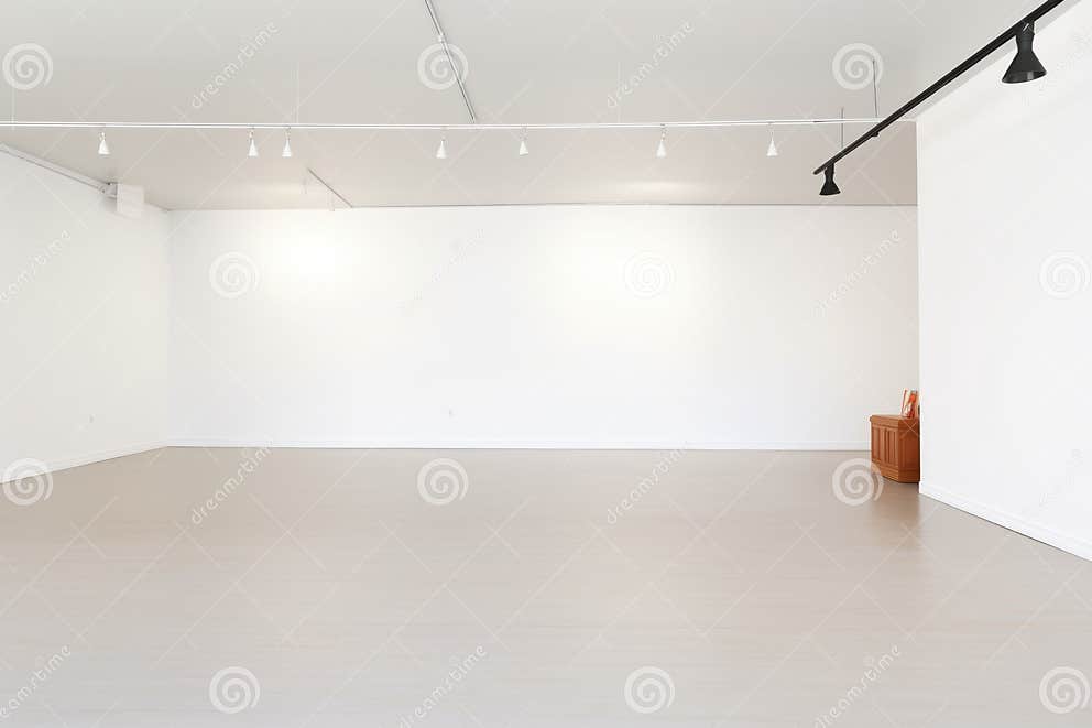 Empty Art Gallery Interior with Large White Spaces and Simple Decor ...