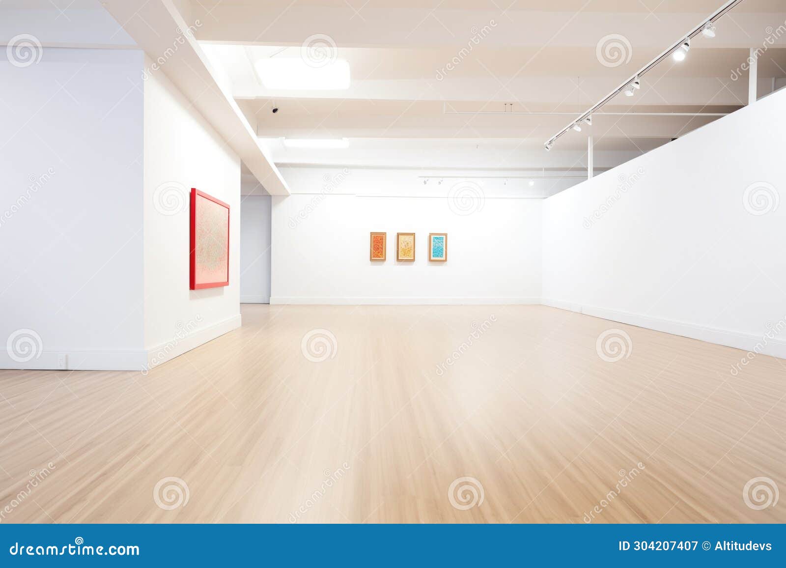 Empty Art Gallery Interior with Large White Spaces and Simple Decor ...