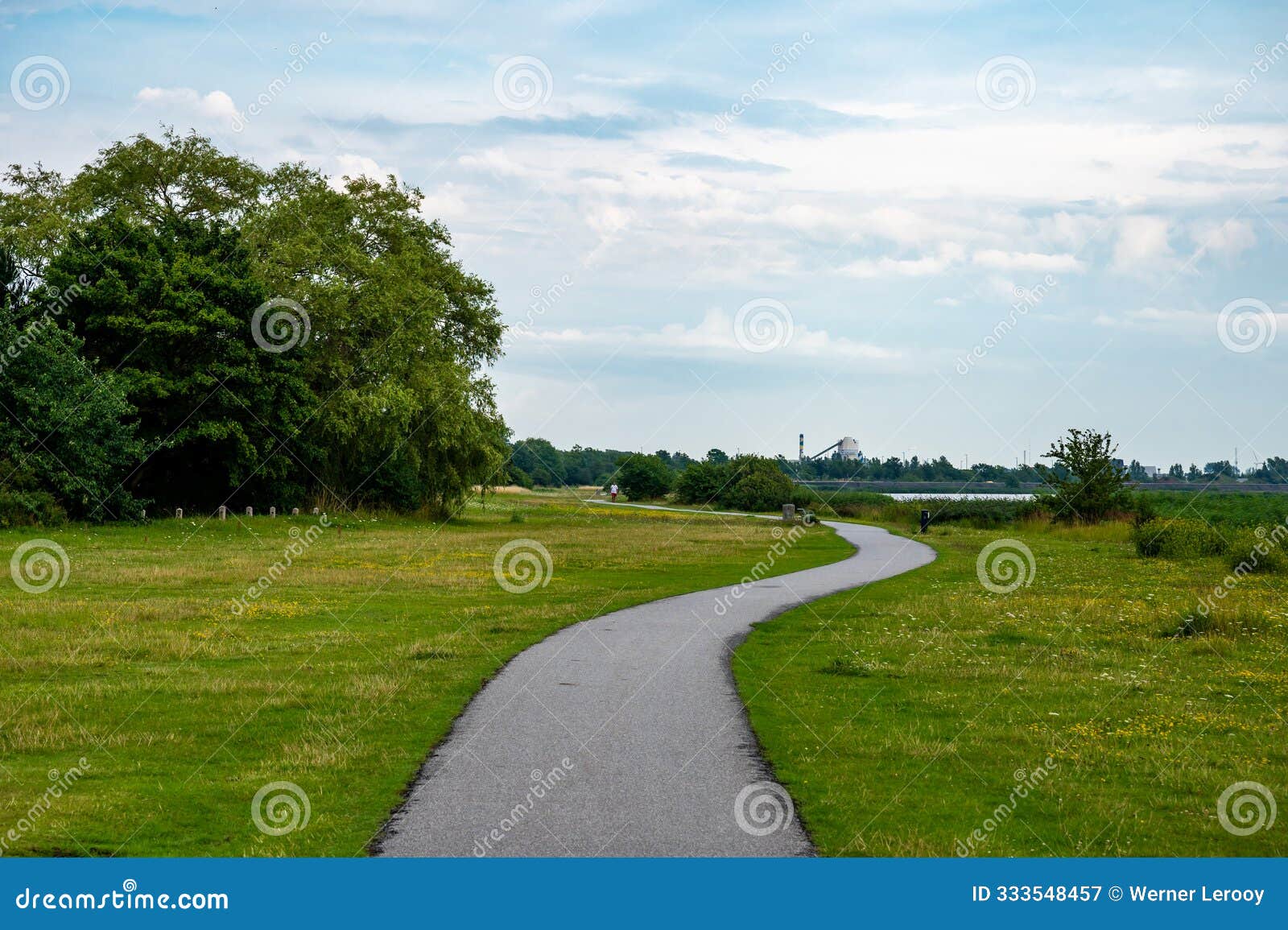 Empty Asphalt Cycling Path at the Brondby Strandpark, Denmark Stock ...