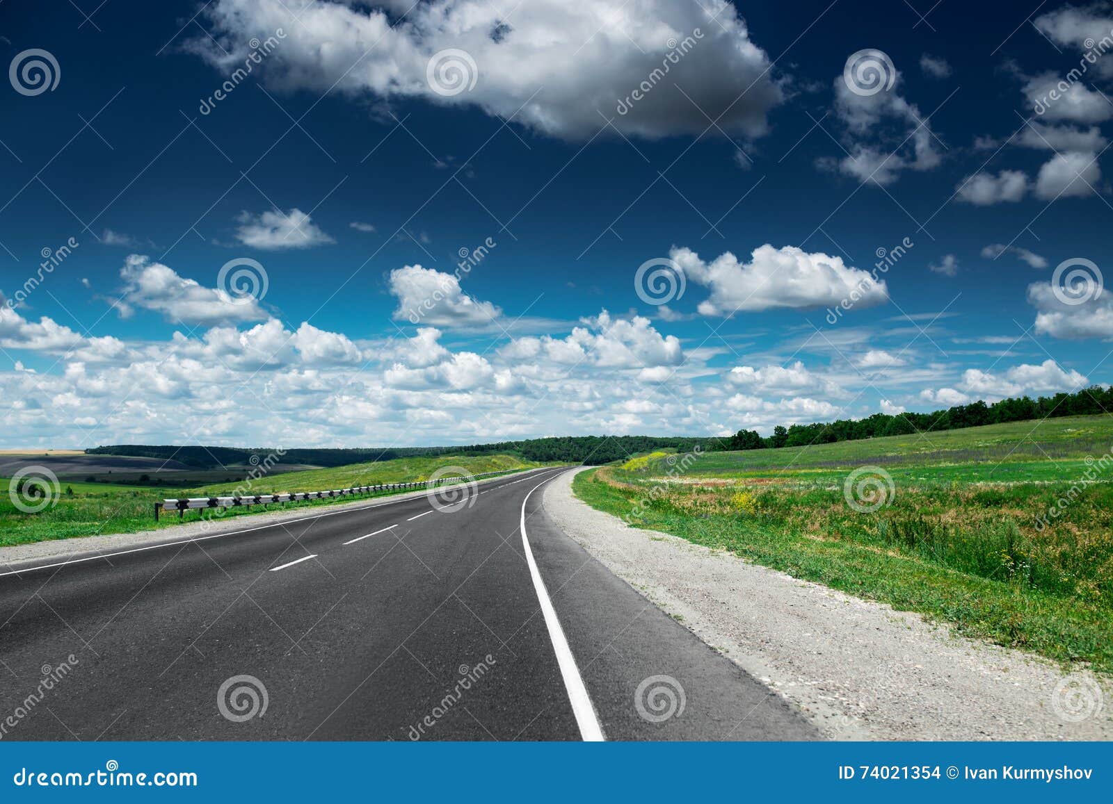 Empty Asphalt Road at Daytime. Beautiful Nature Landscape Stock Photo ...