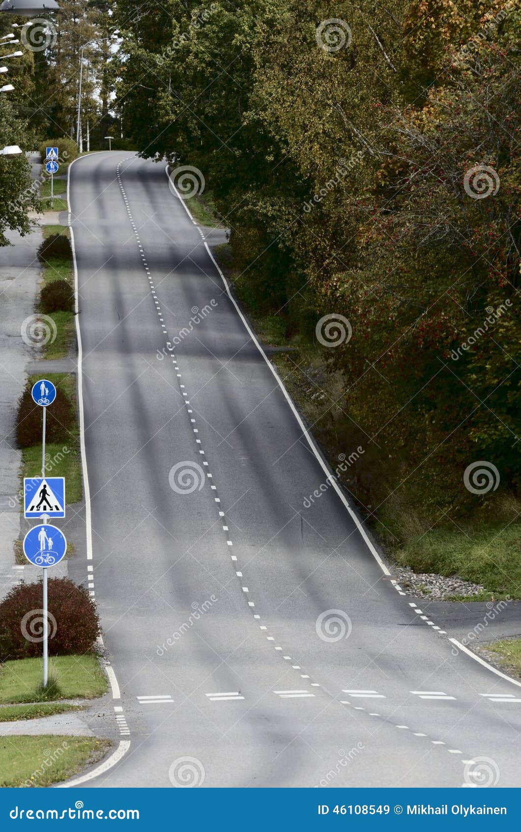 Empty Asphalt Road with a Steep Climb Stock Image - Image of striped ...