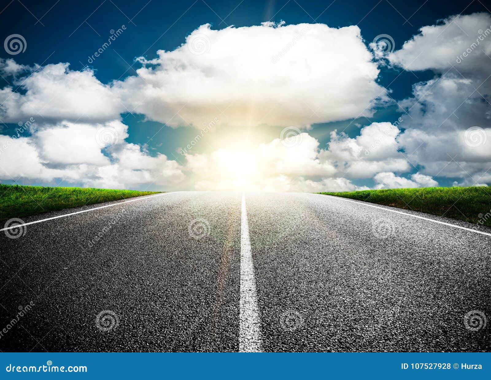 Road on a sunny summer day stock photo. Image of direction - 107527928