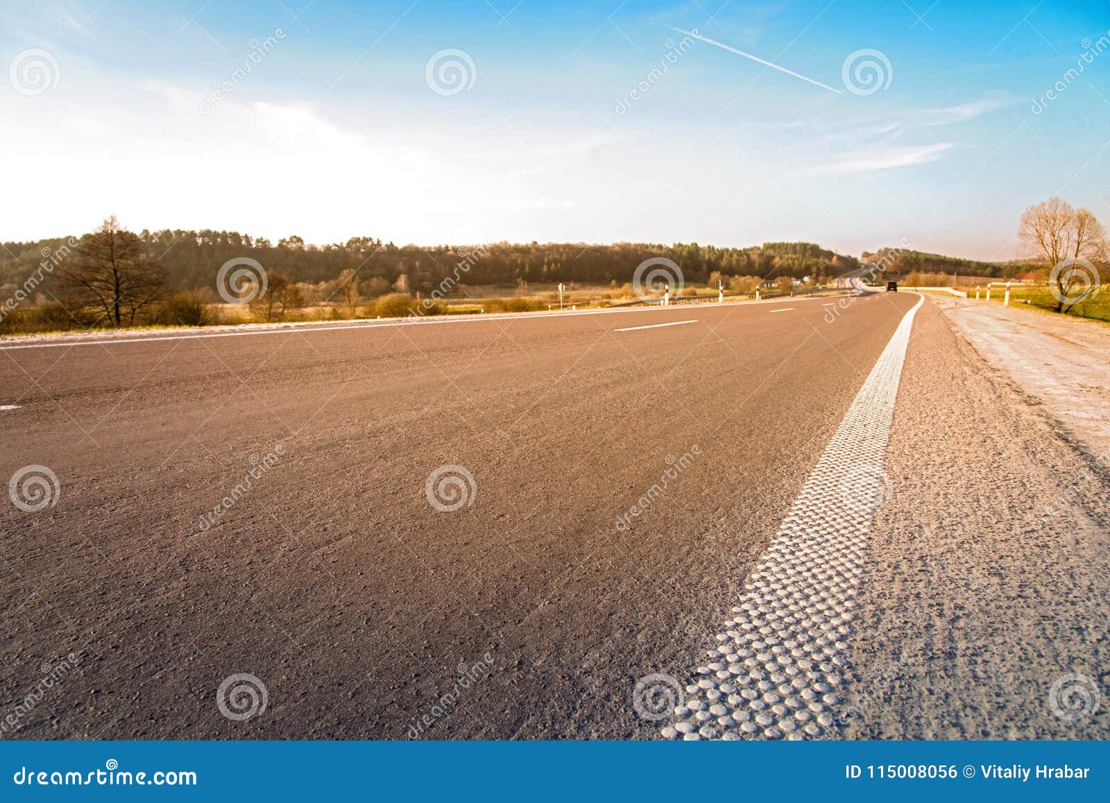 Empty asphalt road stock photo. Image of sunny, point - 115008056