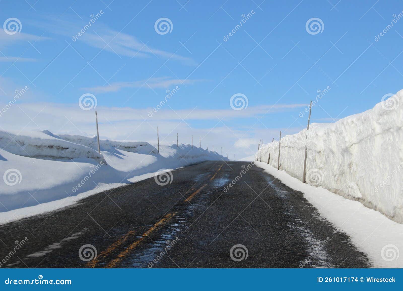 Empty Road in Winter Scenery. Stock Photo - Image of frozen, snowy ...