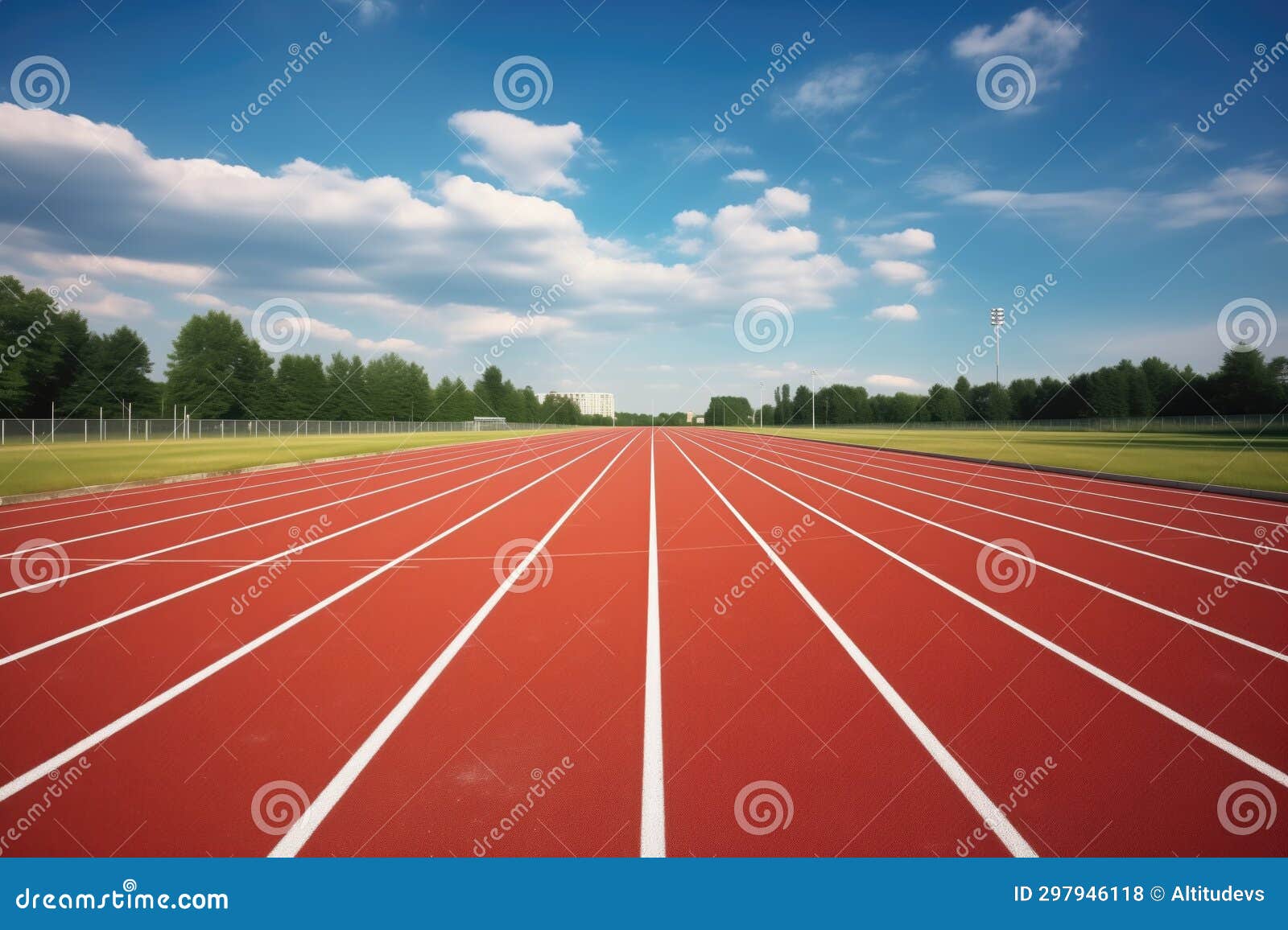 Empty Asphalt Running Track with White Marking Lines Stock Photo ...