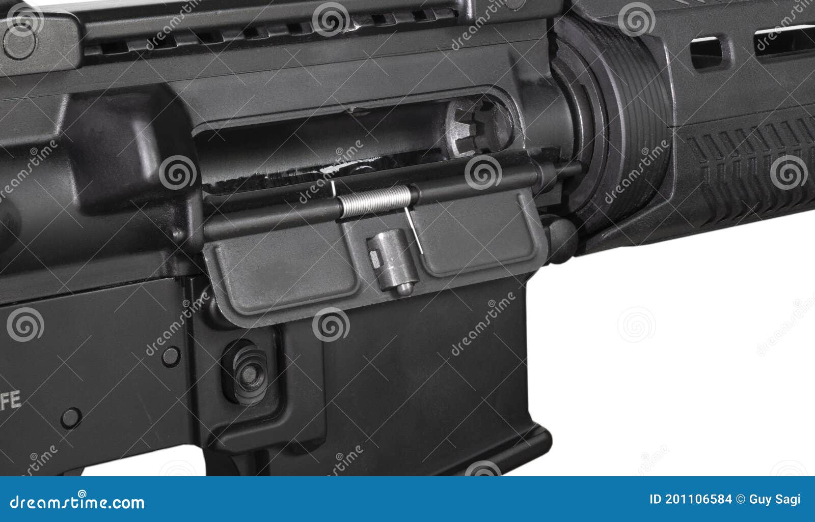 Empty Assault Rifle Chamber Stock Photo - Image of firearm, metal ...