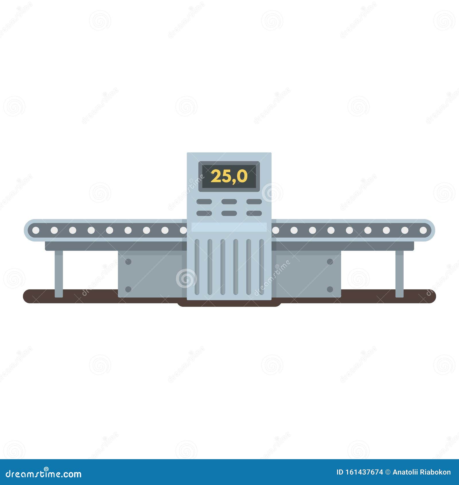Empty Assembly Line Icon, Flat Style Stock Vector - Illustration of ...