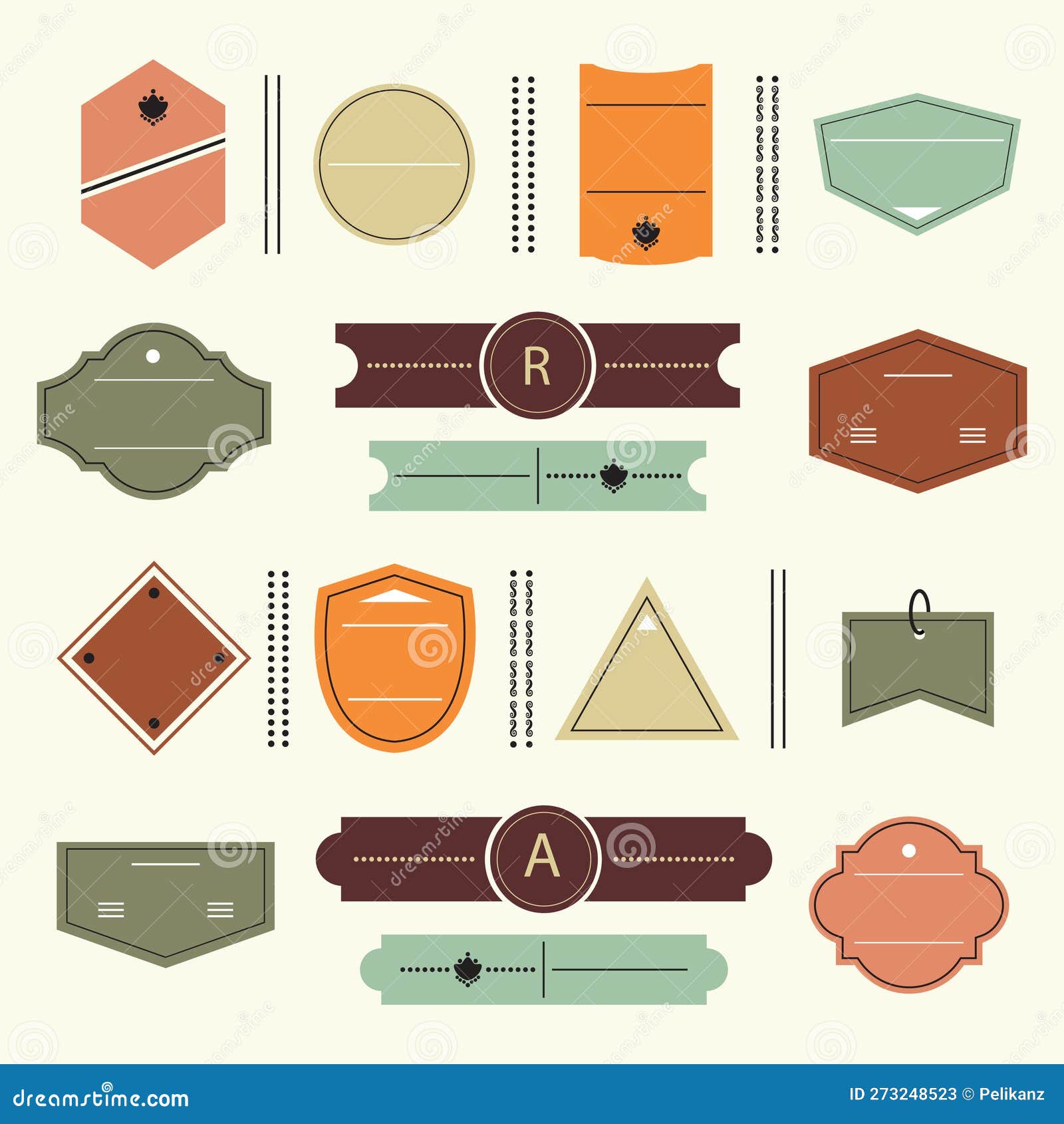 Empty Assorted Shapes Modern Labels, Banners, Stickers, and Dividers ...