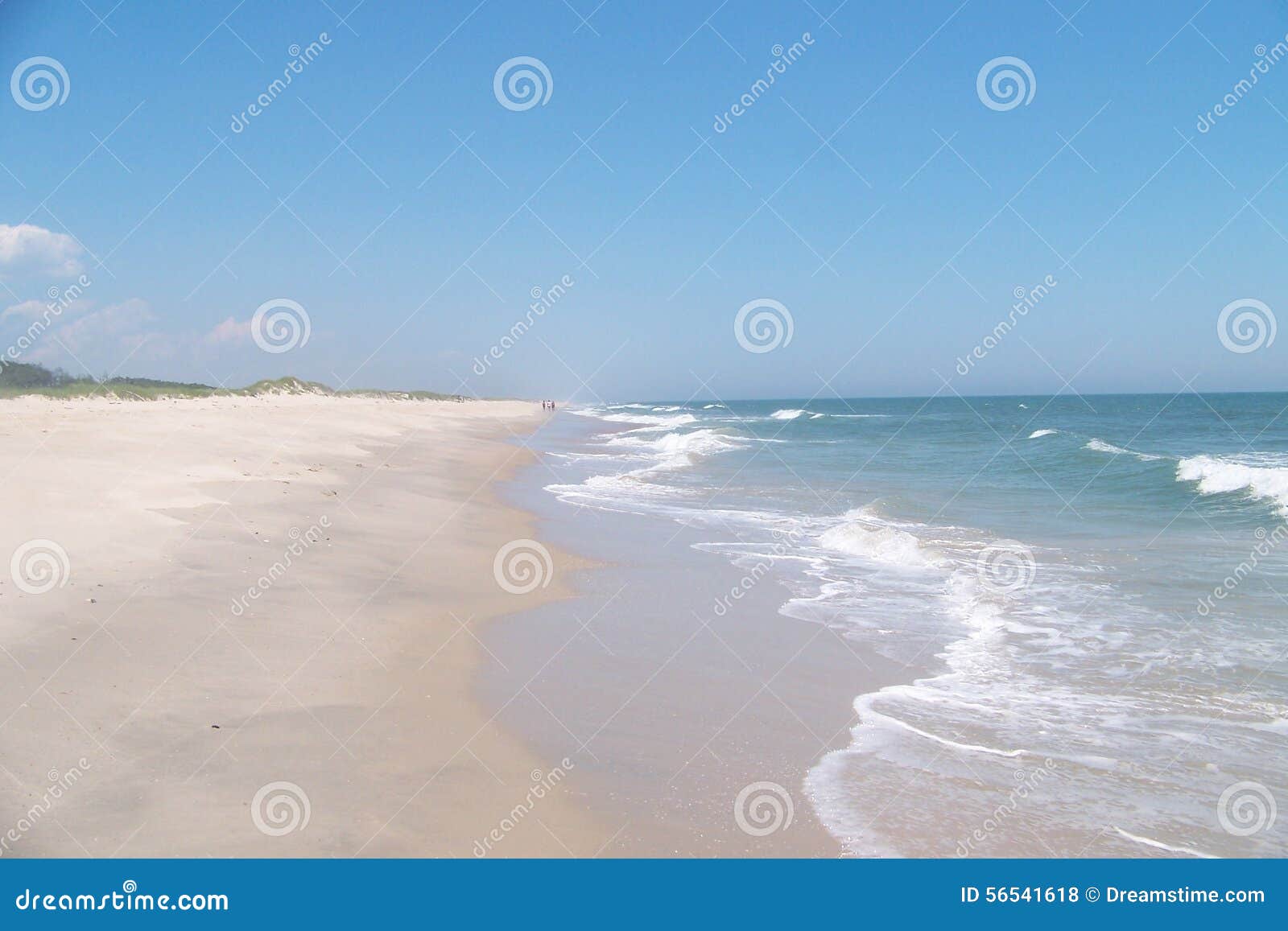 Empty Atlantic Ocean Beach on Beautiful Day Stock Photo - Image of ...