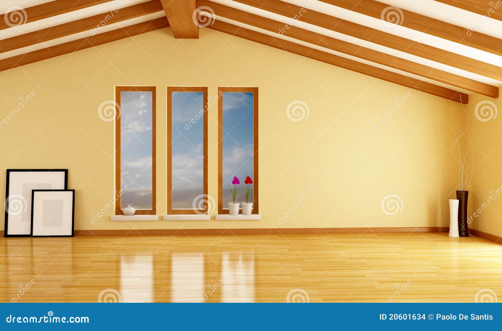 Empty Attic Interior Stock Image | CartoonDealer.com #165541891