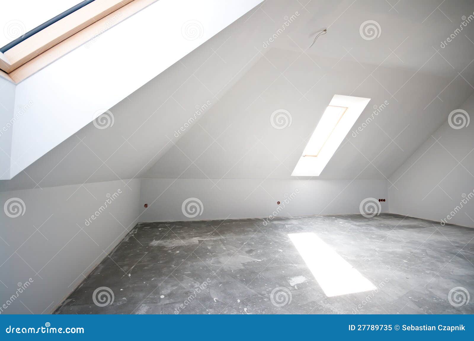Empty attic or loft room stock image. Image of home, residence - 27789735