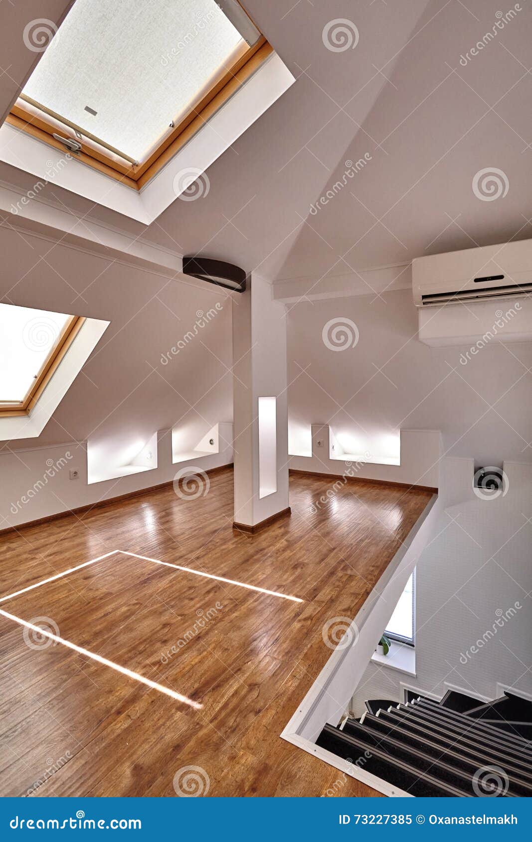 Empty attic stock image. Image of hardwood, indoors, residential - 73227385