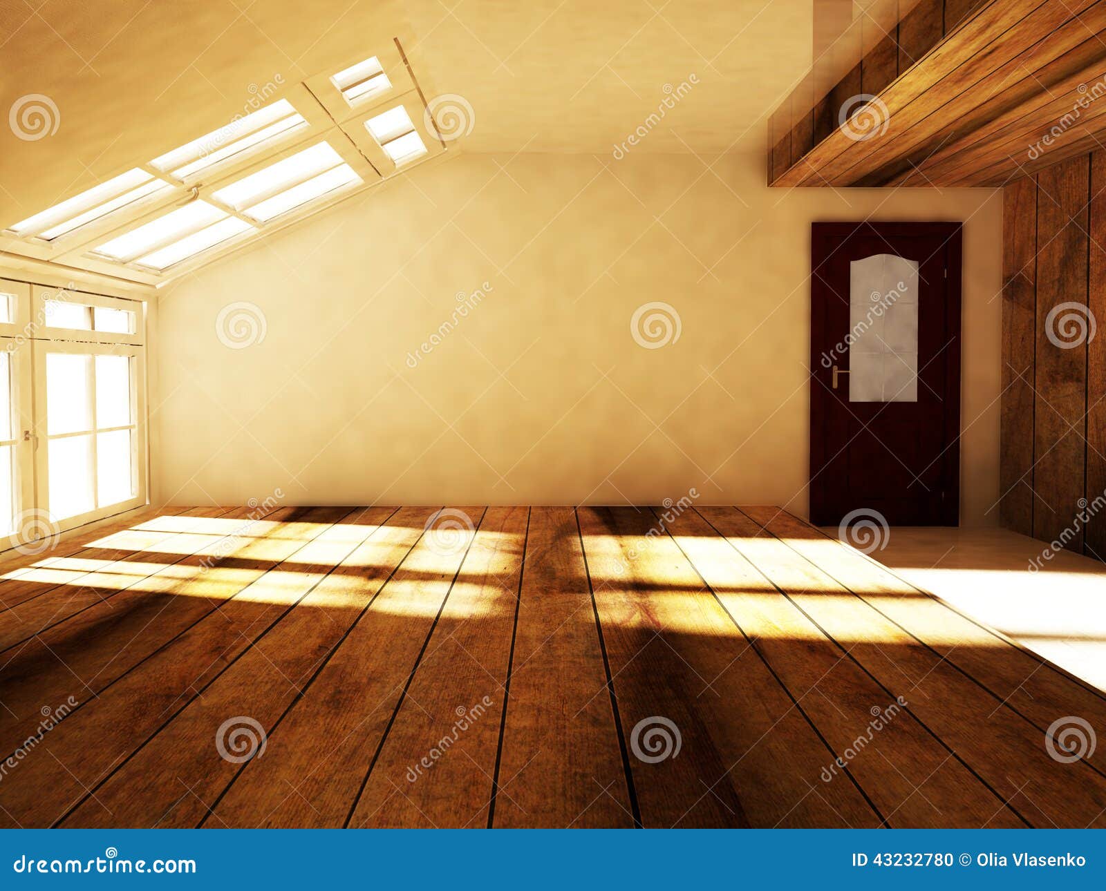 Empty Attic Interior Stock Image | CartoonDealer.com #165541891