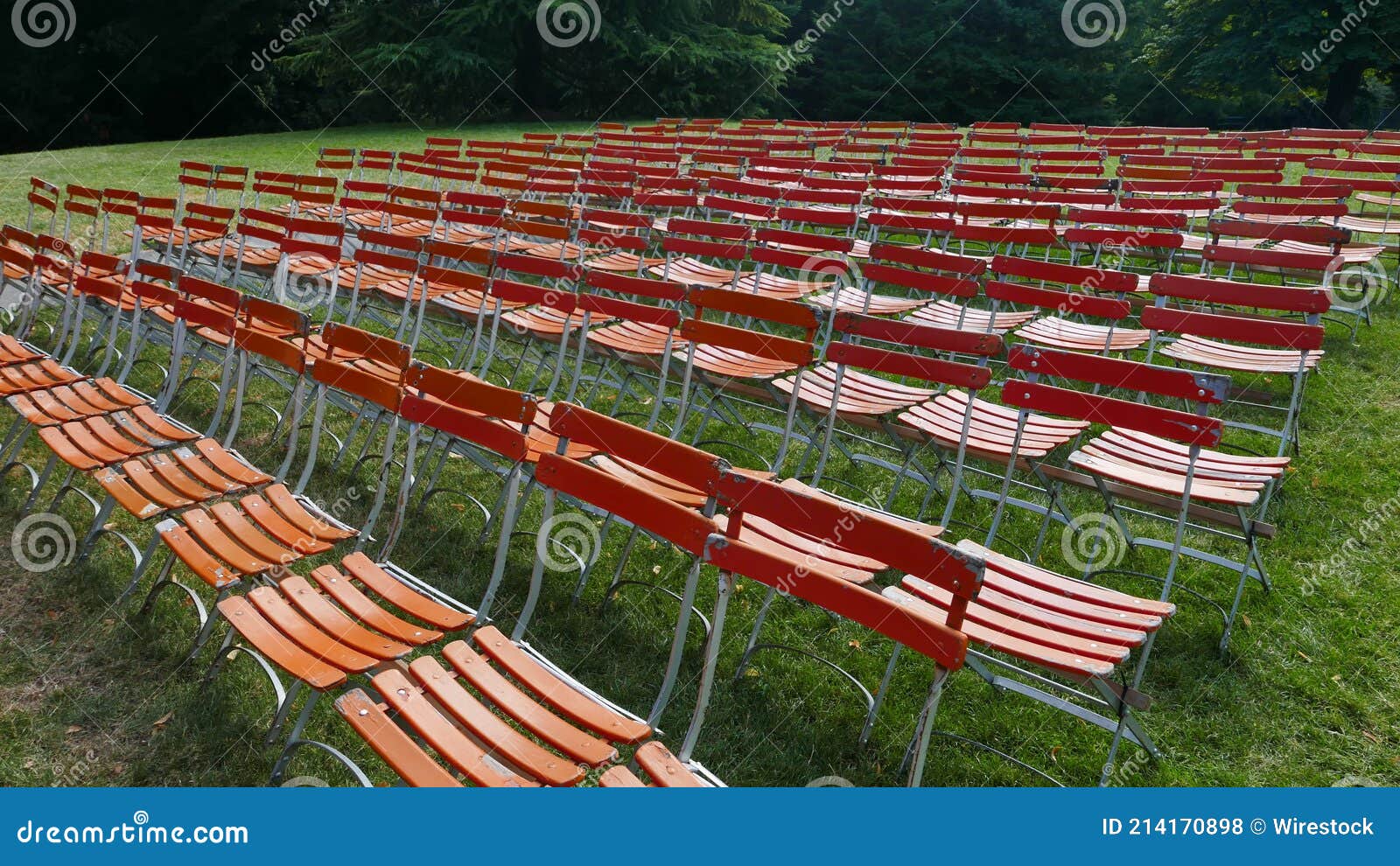 Empty Audience Seats in a Park Stock Photo - Image of acting ...