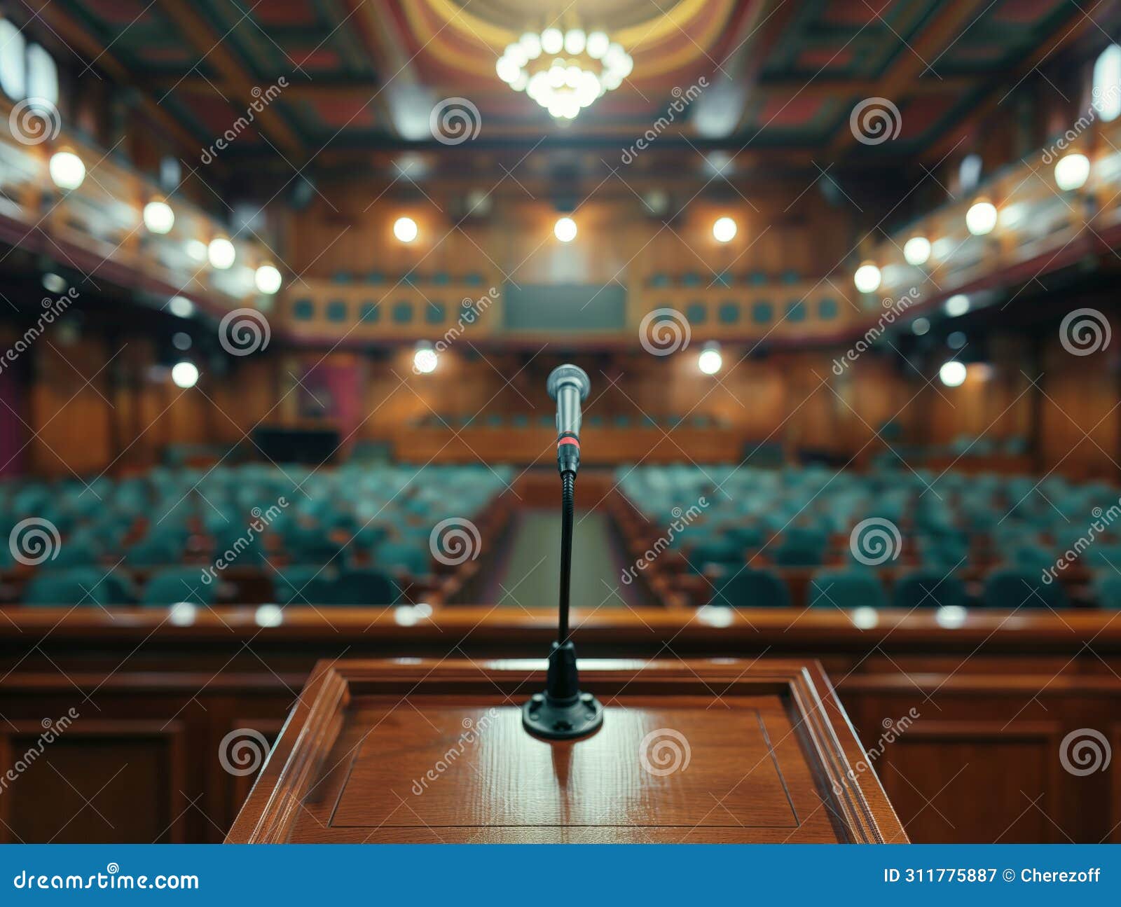 Auditorium Podium Perspective Stock Image - Image of podium, discussion ...