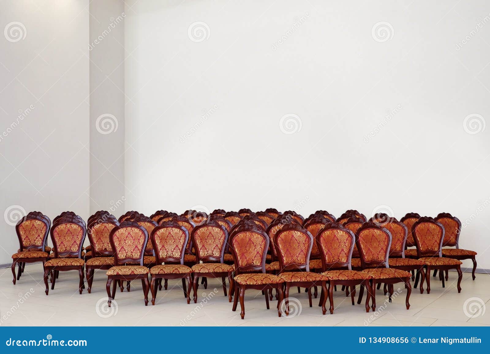 Empty Auditorium Hall with Rows of Seats. Stock Photo - Image of back ...