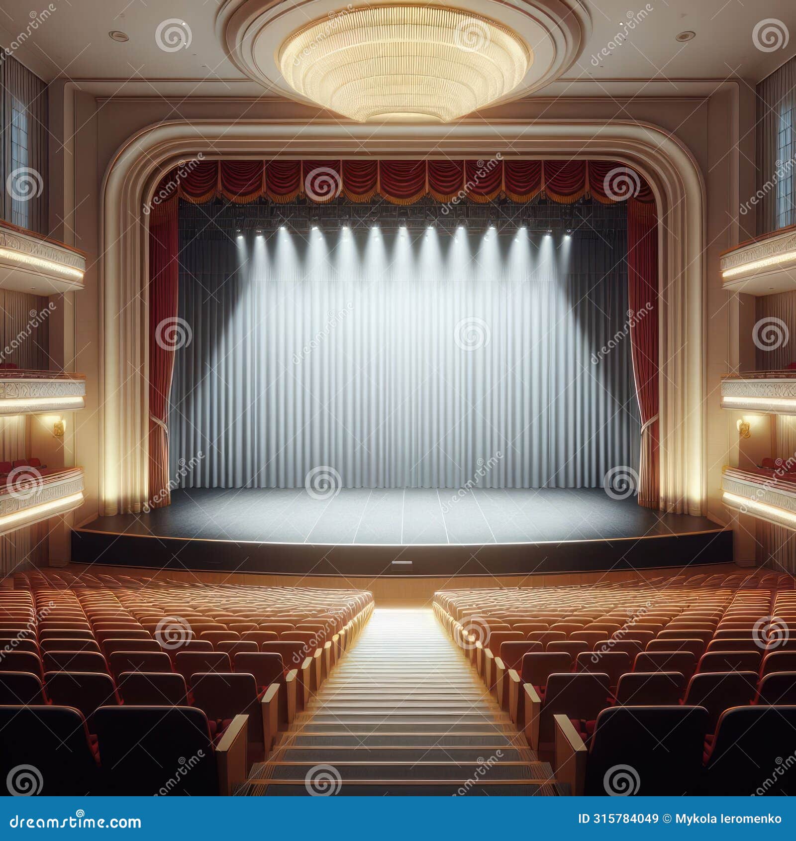 An Empty Auditorium of the Theater. Stock Image - Image of auditorium ...