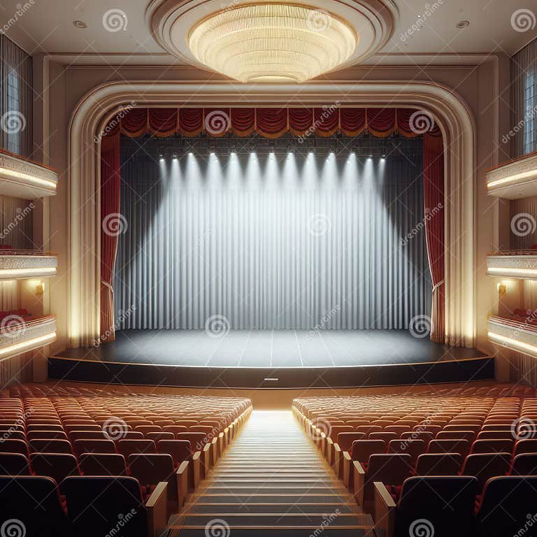 An Empty Auditorium of the Theater. Stock Image - Image of auditorium ...