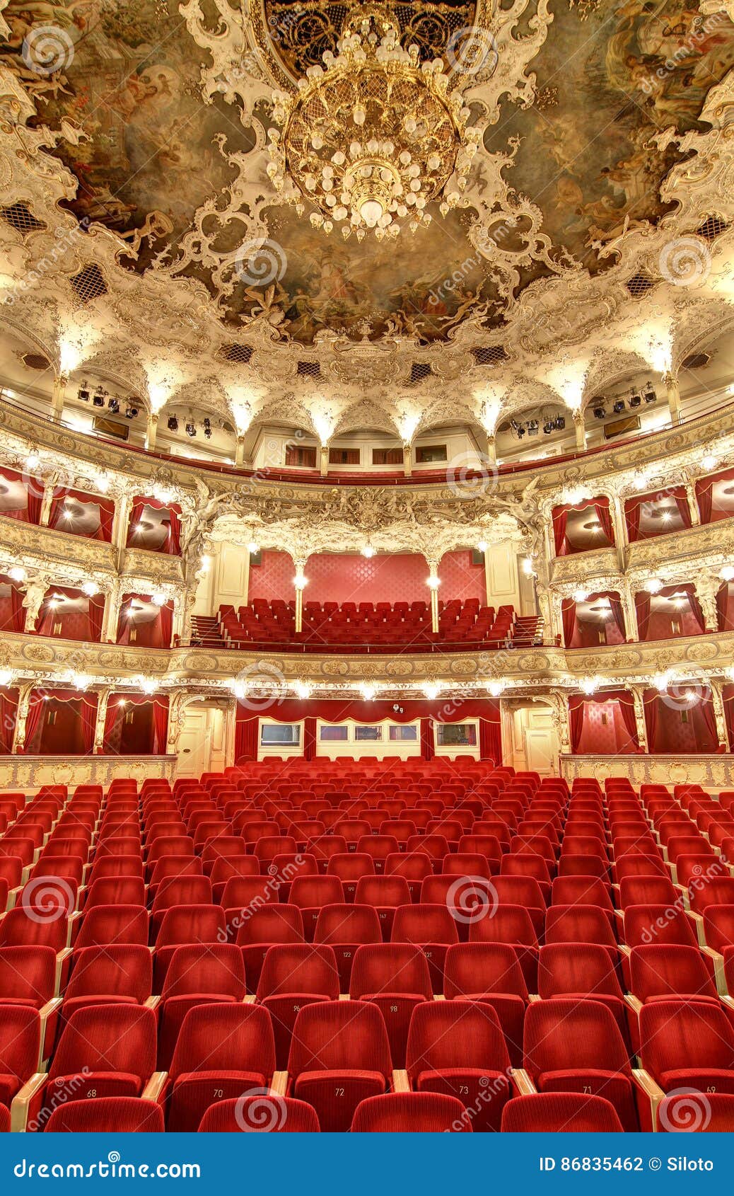 Empty Auditorium in the Theatre Stock Photo - Image of building, empty ...