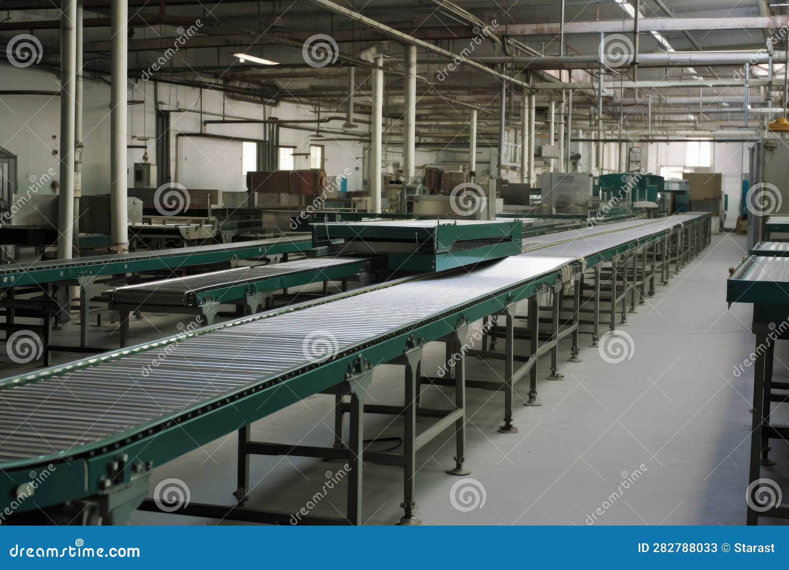 Empty Automatic Conveyor Belt, AI Generated Stock Illustration ...