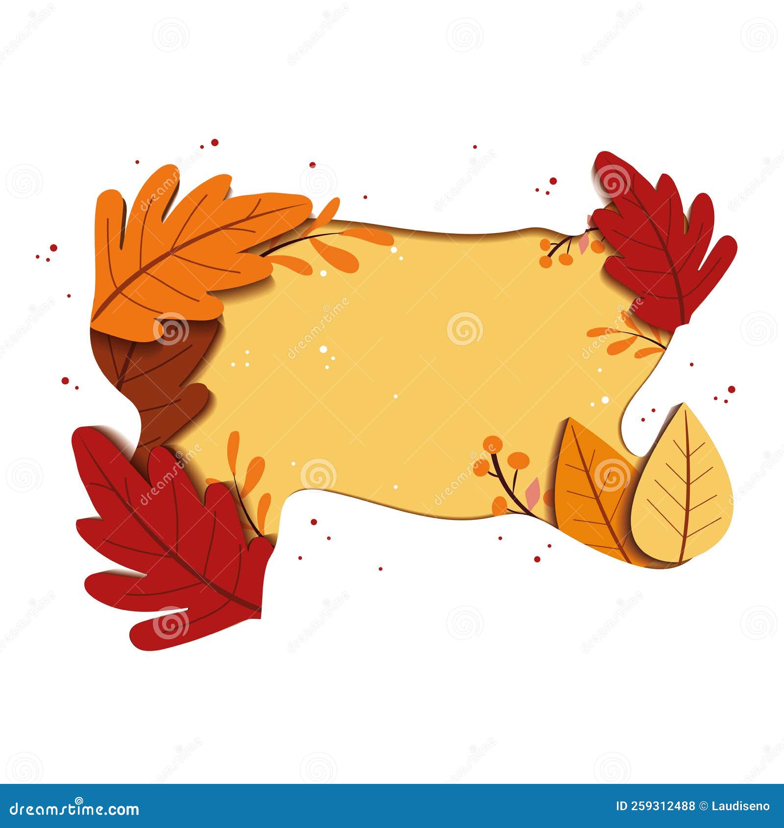 Empty Autumn Lettering with Fall Leaves Vector Stock Vector ...