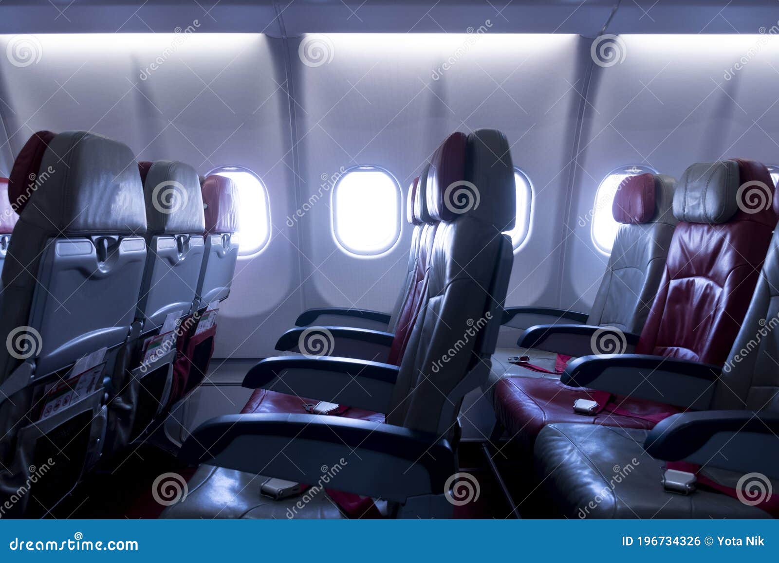 Empty Available Seats on the Aircraft Stock Photo - Image of indoor ...