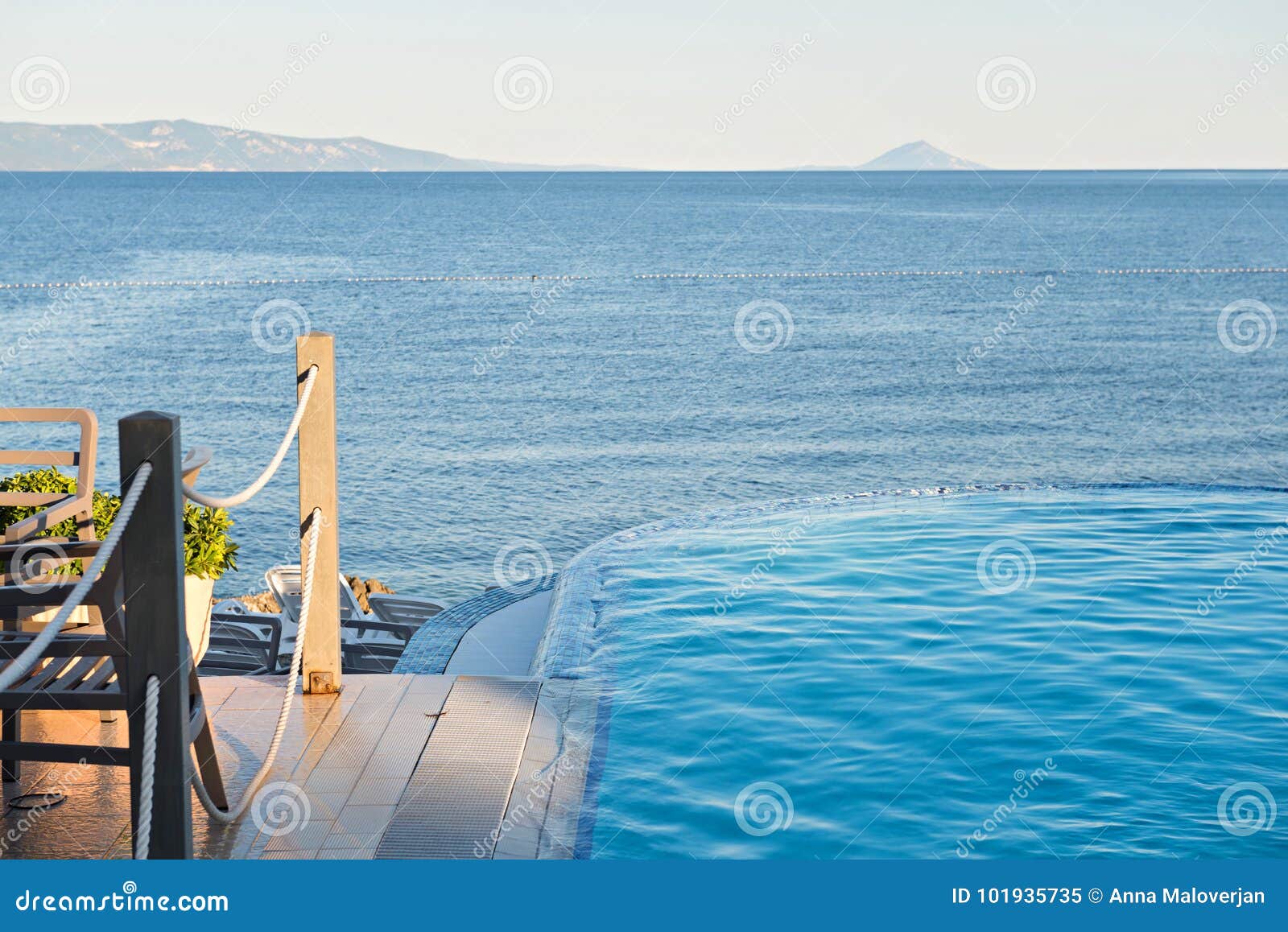 Azul Infinity Pool on the Sunset Stock Image - Image of idyllic, relax ...