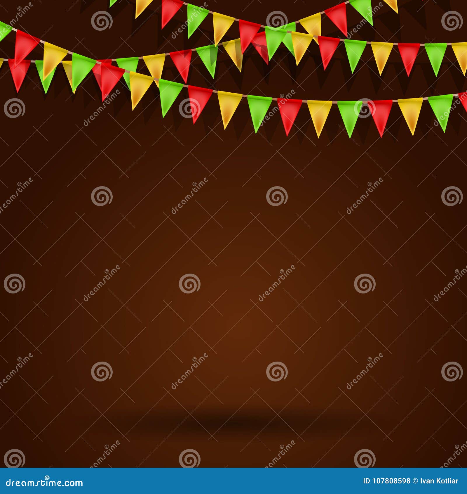 Empty Background with Carnival Flags. Stock Vector - Illustration of ...
