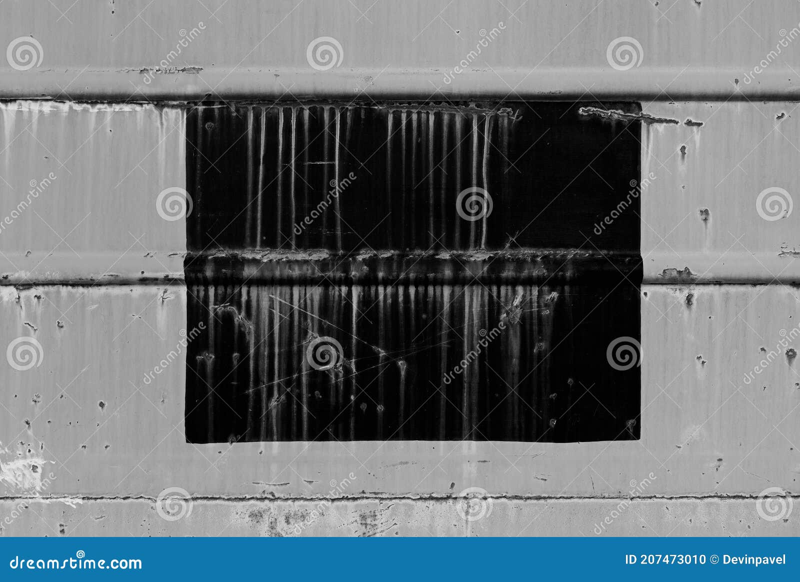 Empty Background, Old Metal Texture, Black Rectangle in the Center ...