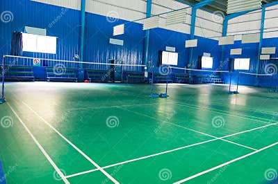 Empty badminton court stock photo. Image of hobby, floor - 32605004
